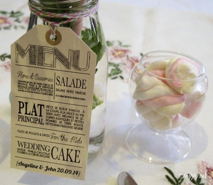30 idées surprenantes pour présenter vos menus de mariage