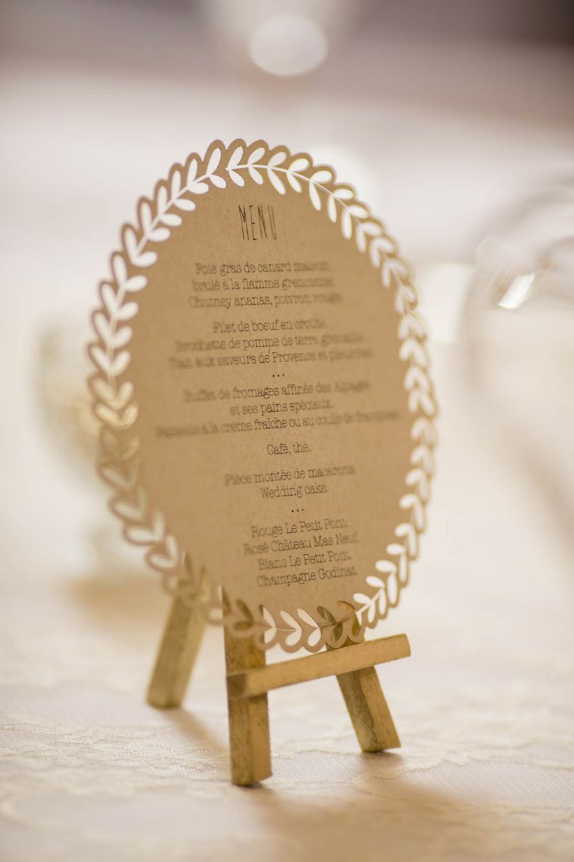 30 idées surprenantes pour présenter vos menus de mariage