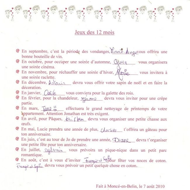 Jeu des 12 mois - Organisation du mariage - Forum Mariages.net Jeu des 12 mois - Organisation du mariage - Forum Mariages.net